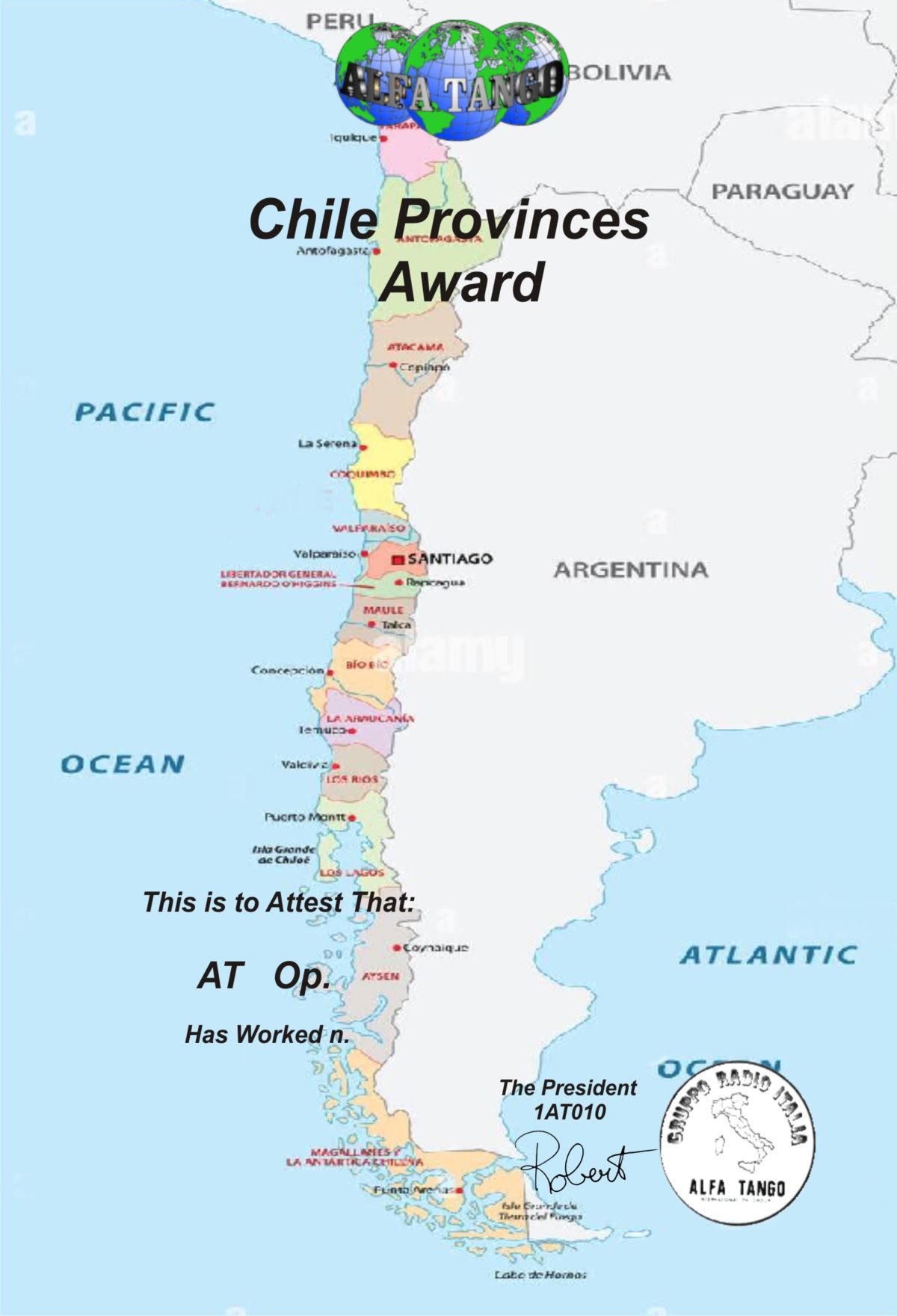 80 Chile Provinces Award | AlfaTango Regione Calabria